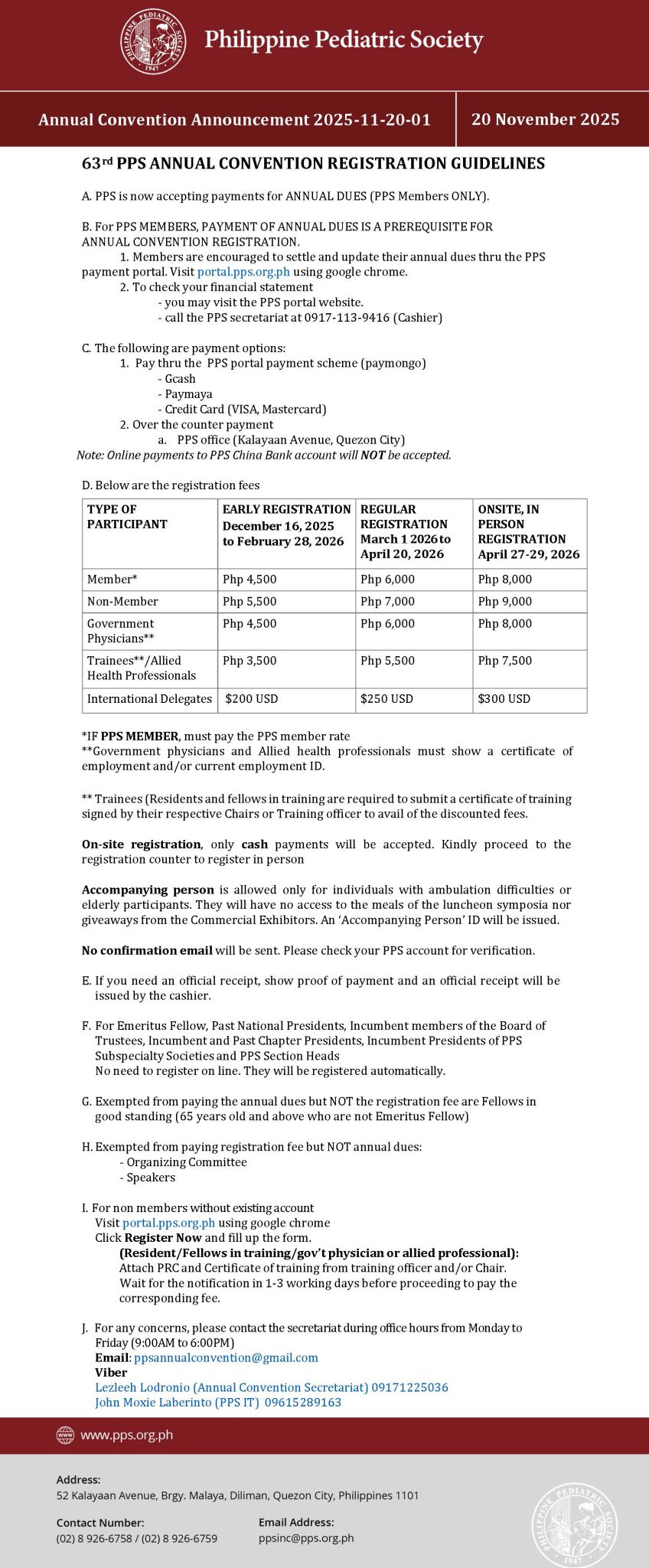 63rd PPS Annual Convention Registration Guidelines – Philippine ...